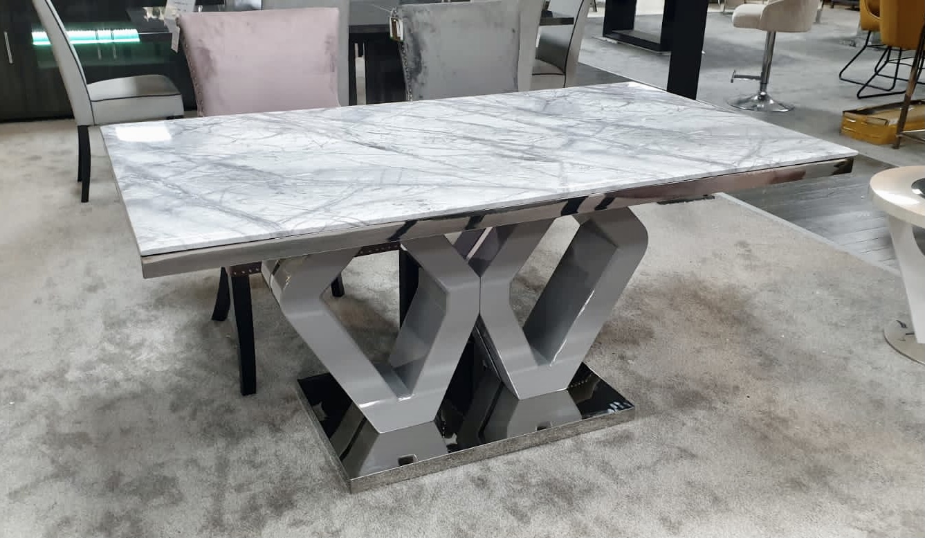 Majestic 160cm Grey Marble Table - ASR Interiors