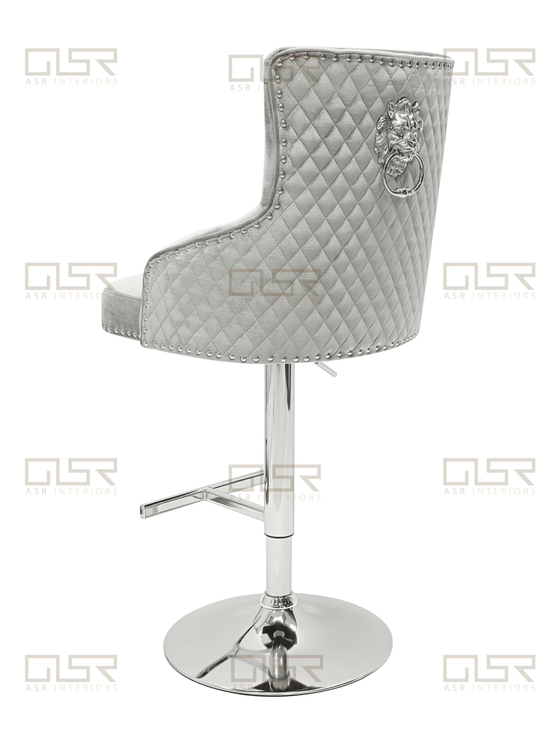 Majestic HQ Silver Fabric Bar Stool - ASR Interiors