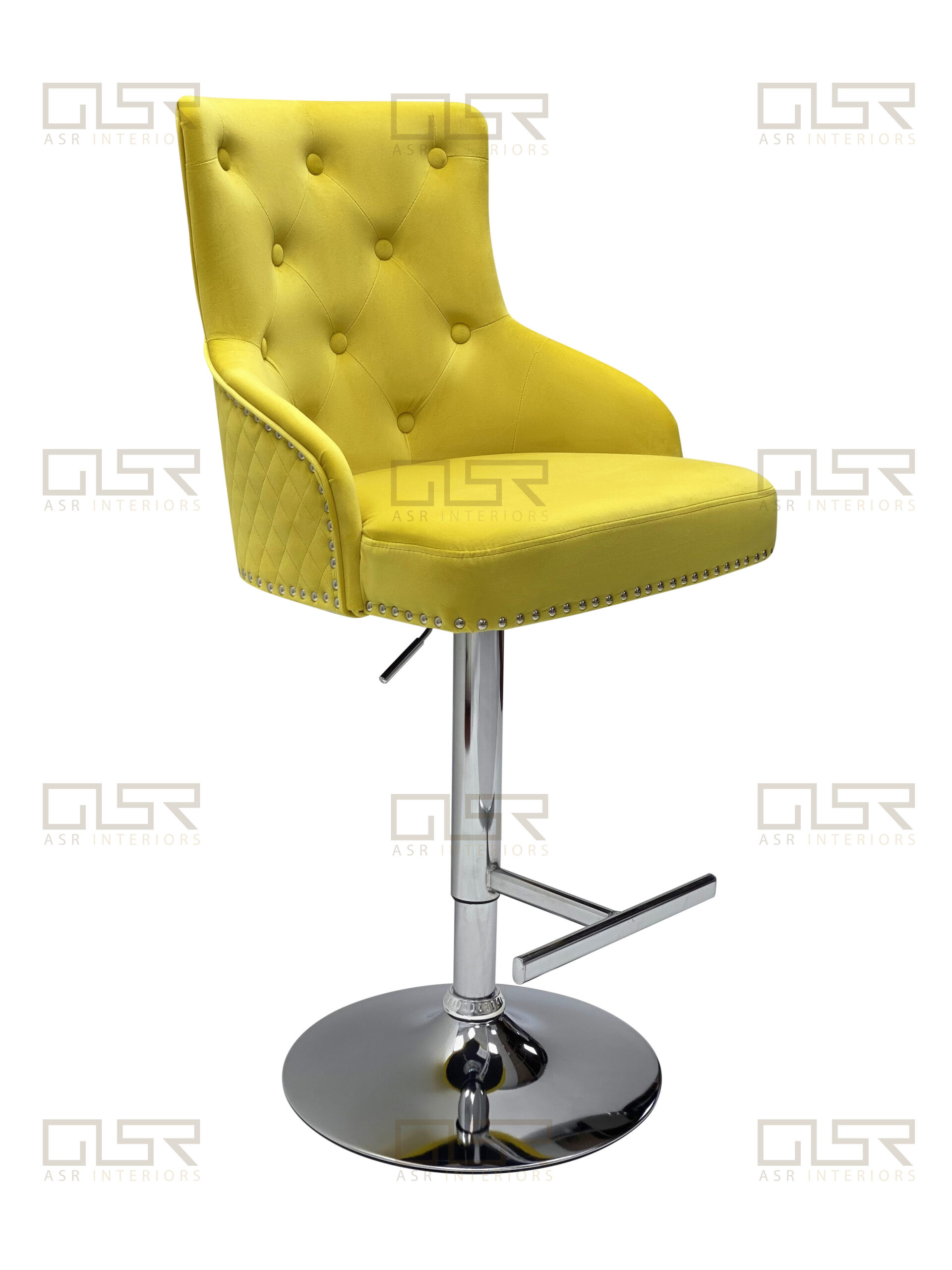 Majestic Mustard Fabric Bar Stool - ASR Interiors