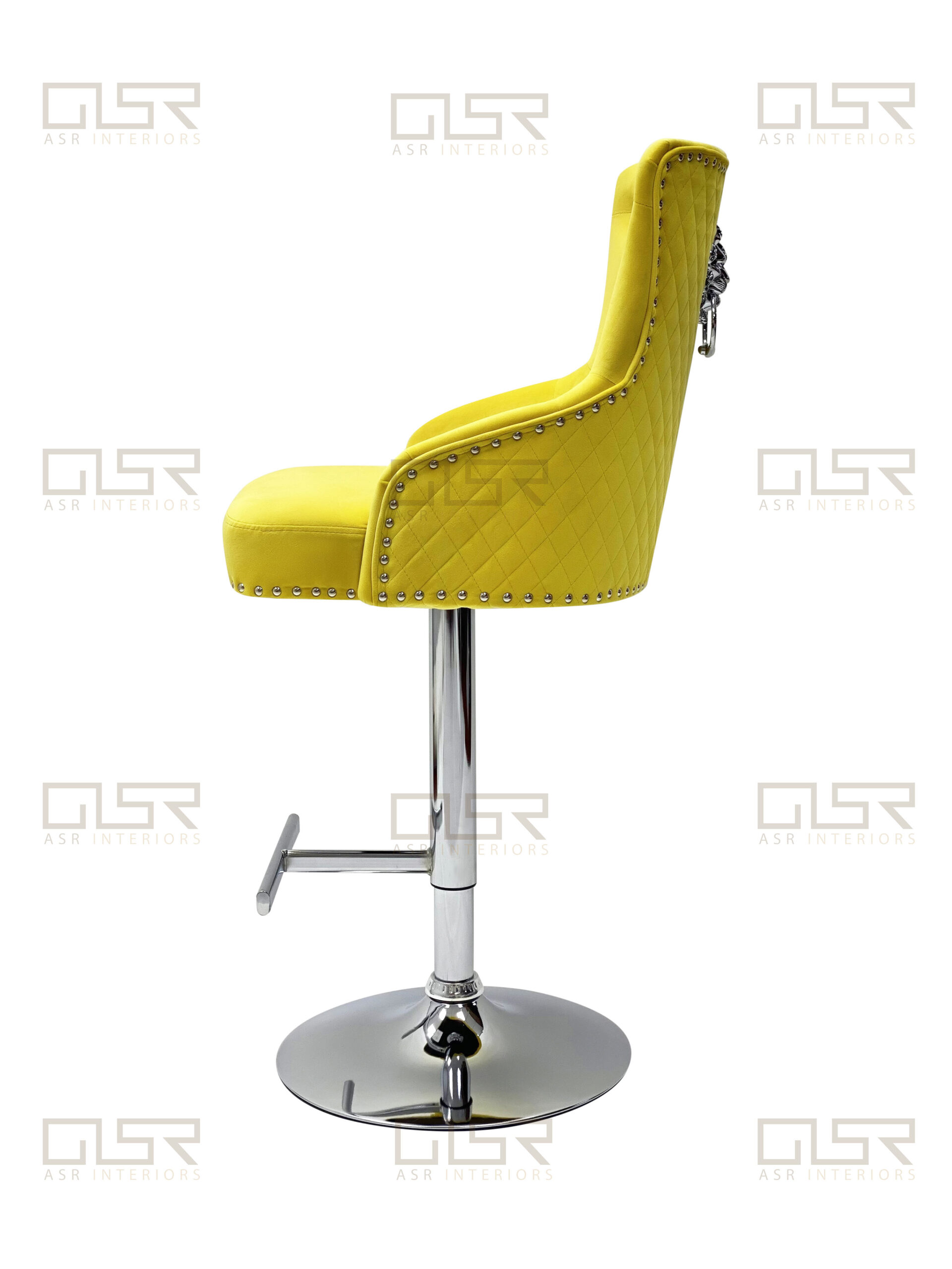 Majestic Mustard Fabric Bar Stool - ASR Interiors