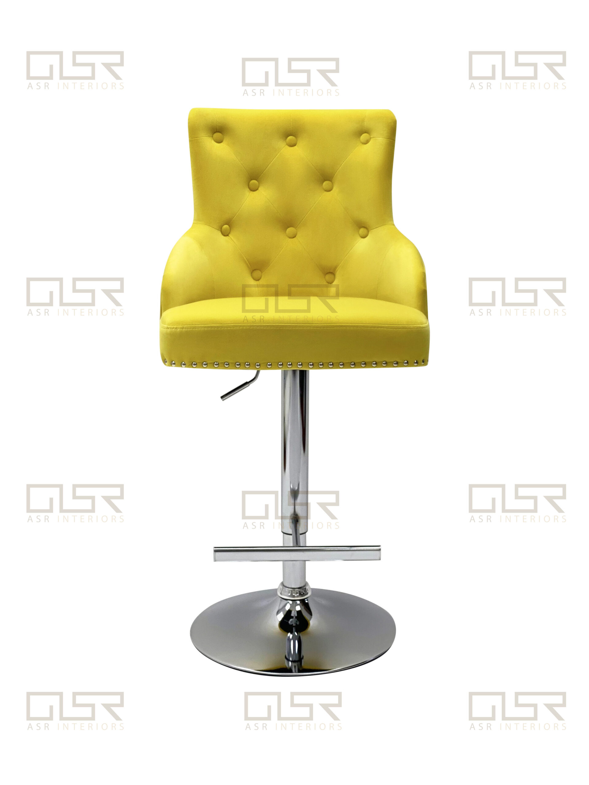 Majestic Mustard Fabric Bar Stool - ASR Interiors