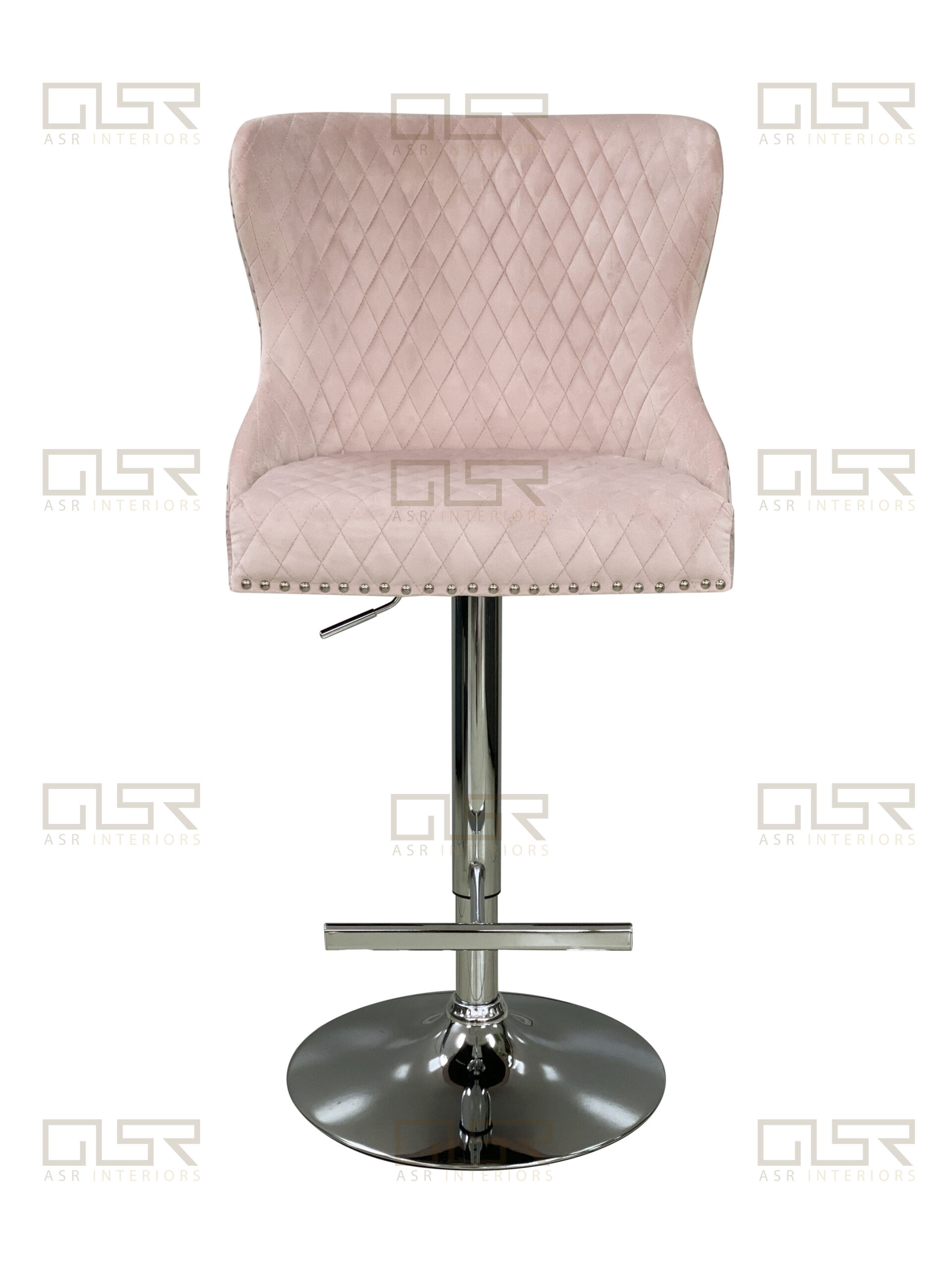 Valentino Pink Velvet Bar Stool - ASR Interiors