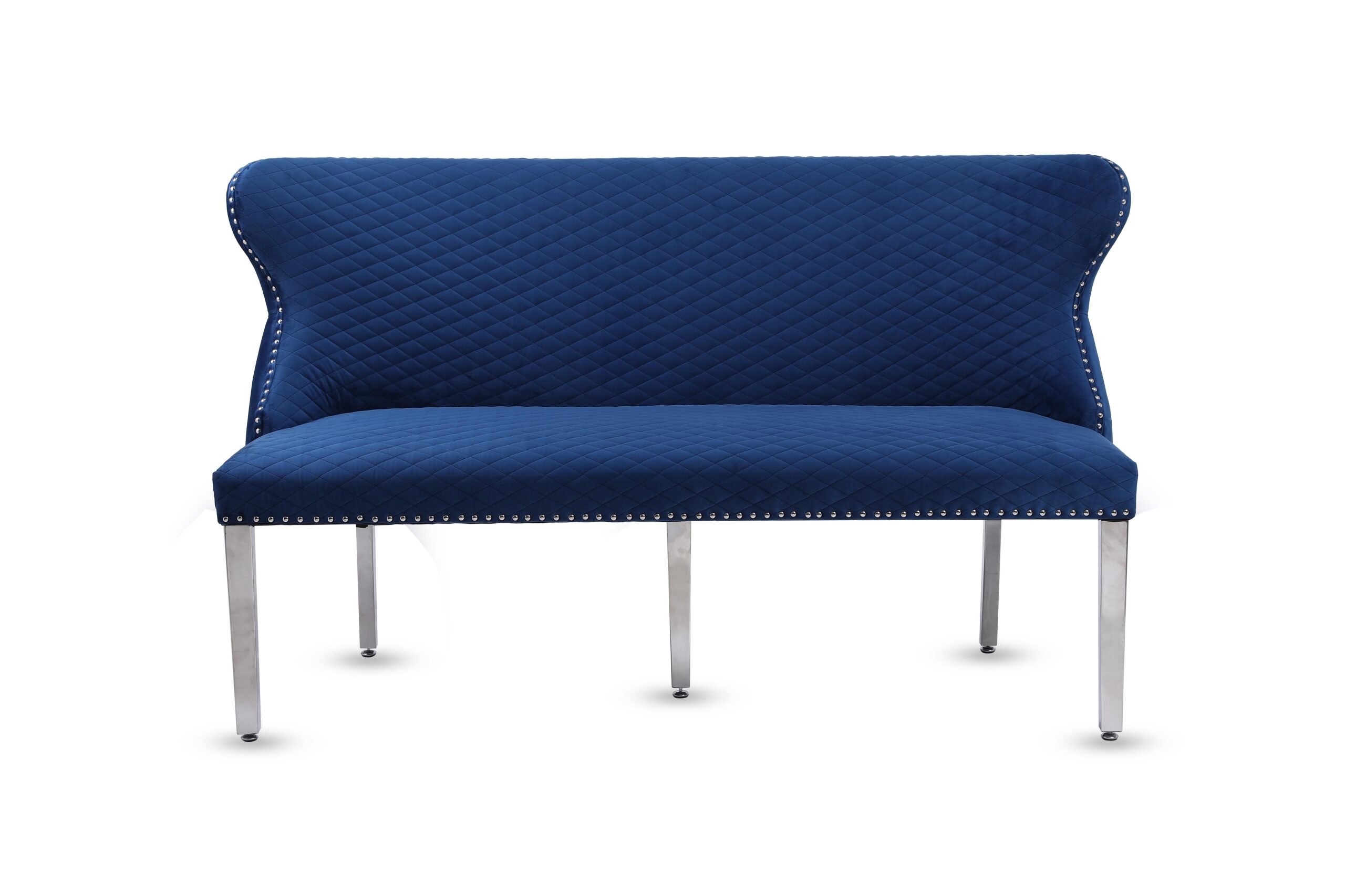 Valentino Navy Velvet Bench - ASR Interiors