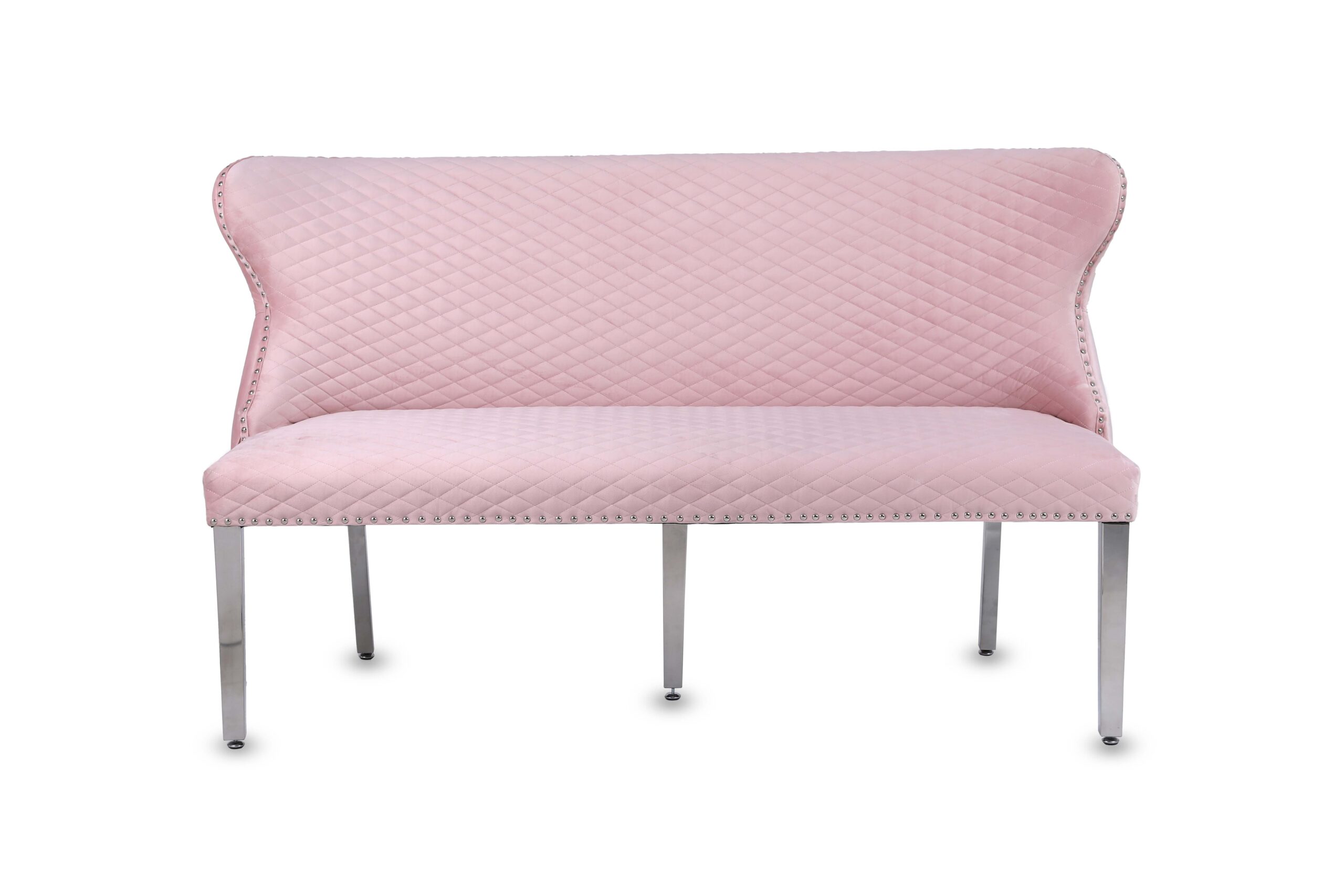 Valentino Pink Velvet Bench - ASR Interiors