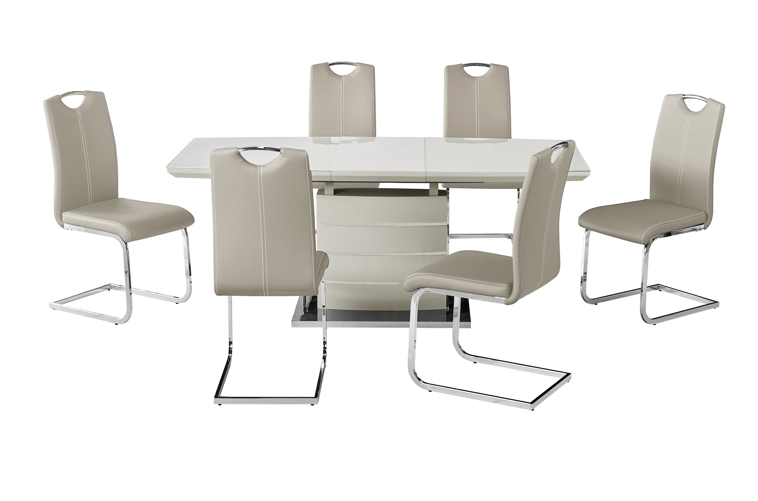 Milan Cappuccino Extending Dining Table ONLY - ASR Interiors