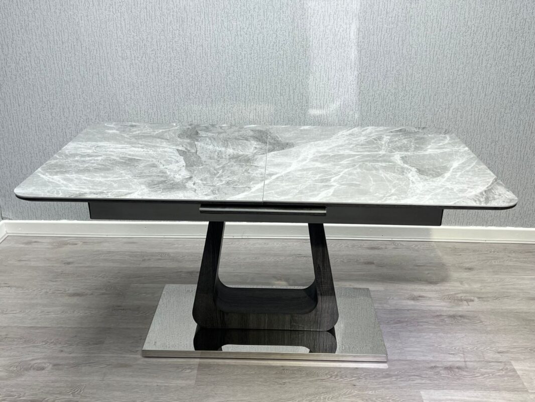 Zermatt Extendable Dining Table(160 - 200) (Grey Ceramic) with 6 ...