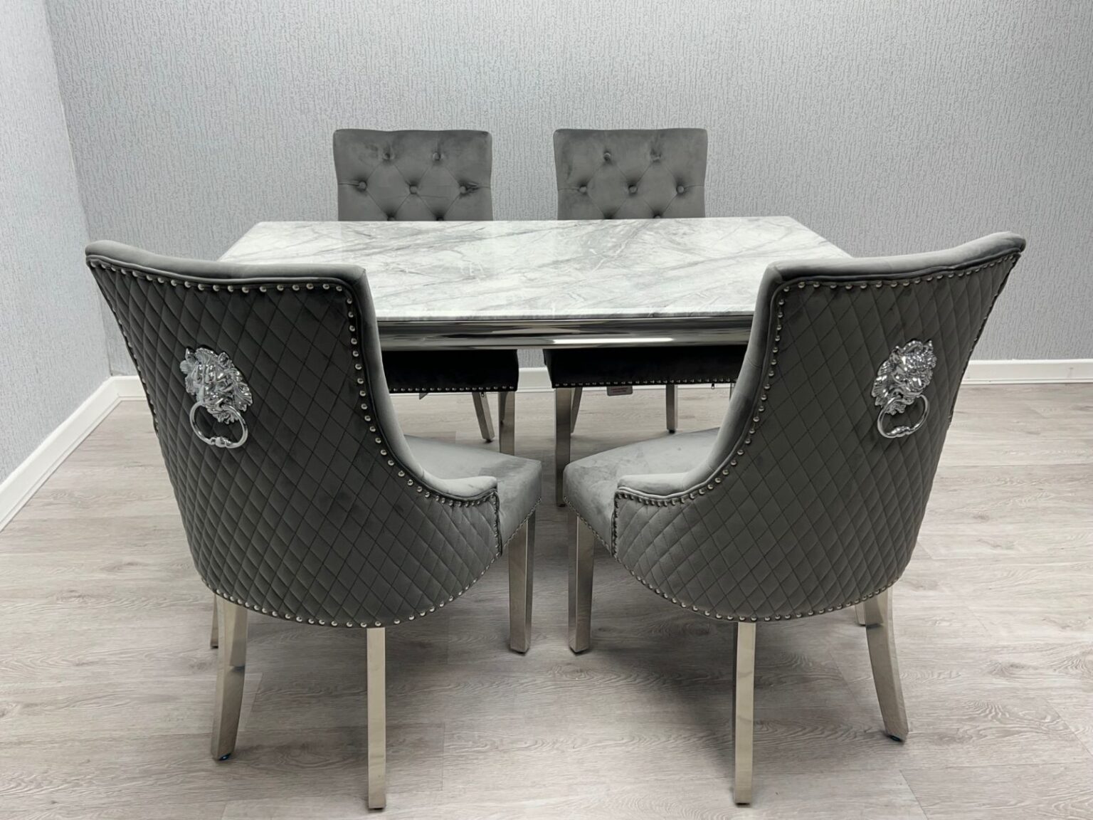 Sofia Grey & Silver Dining Table - All Sizes - ASR Interiors