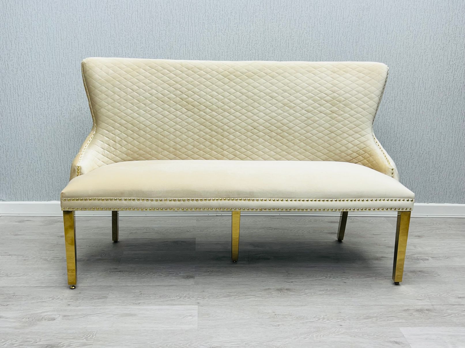 Victoria Cream Gold Luxury Bench - ASR Interiors