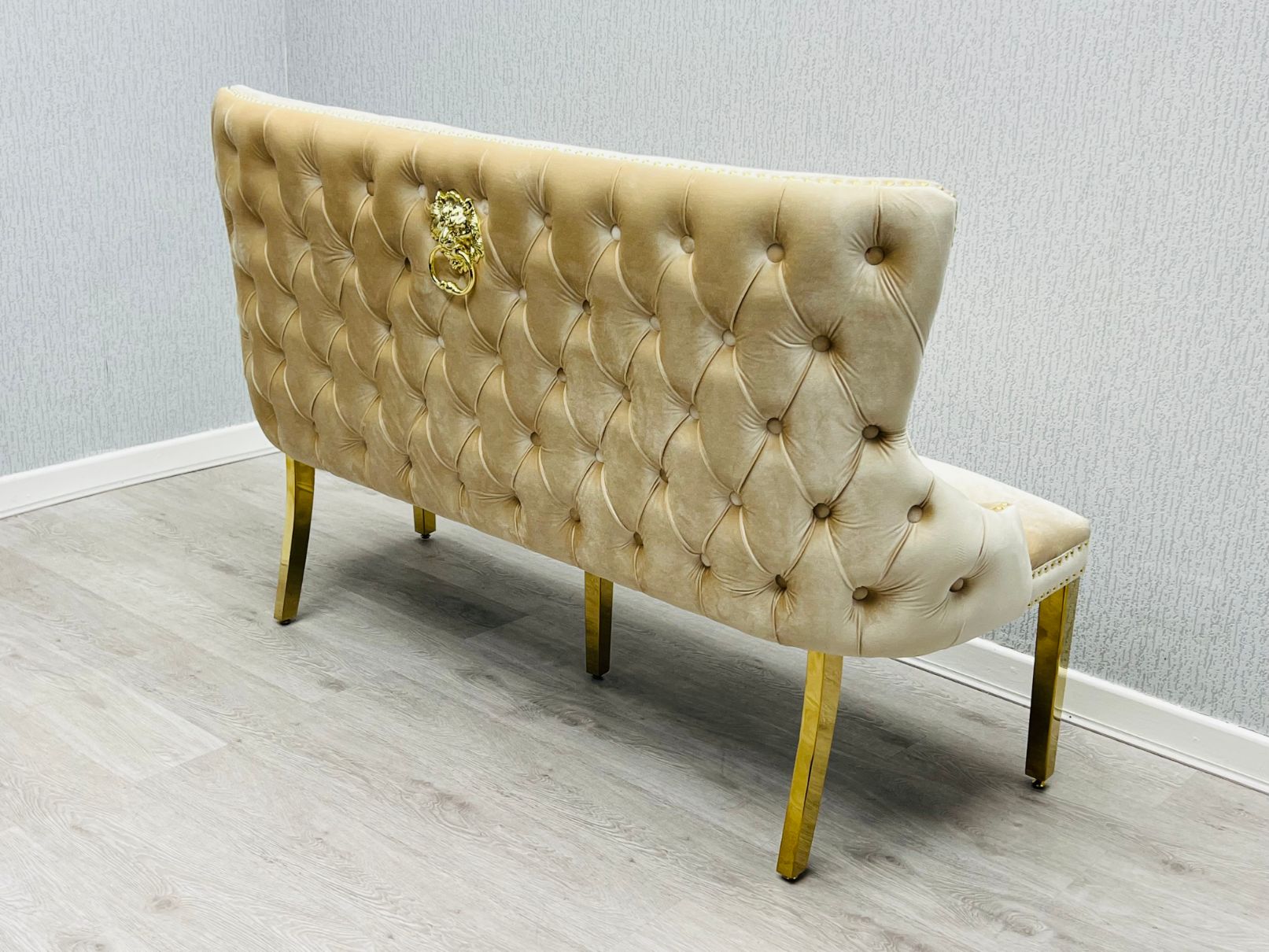 Victoria Cream Gold Luxury Bench - ASR Interiors