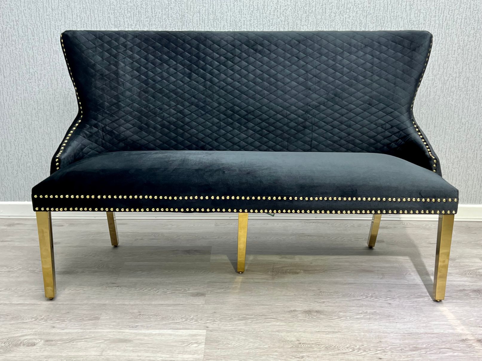 Victoria Black Gold Luxury Bench - ASR Interiors