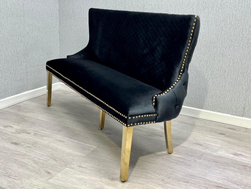 Victoria Black Gold Luxury Bench - ASR Interiors