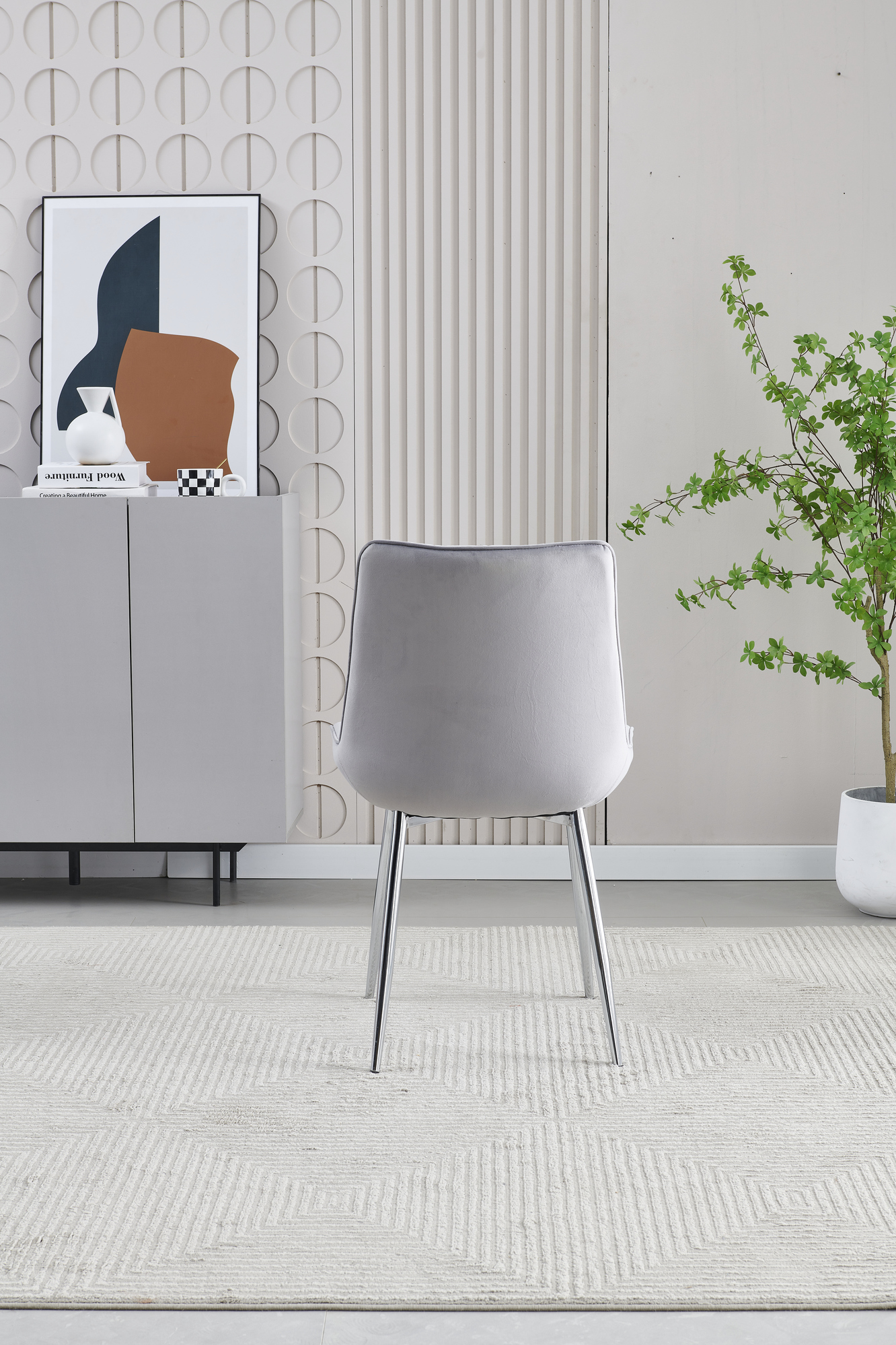 Mortiz Grey Velvet Dining Chair - ASR Interiors