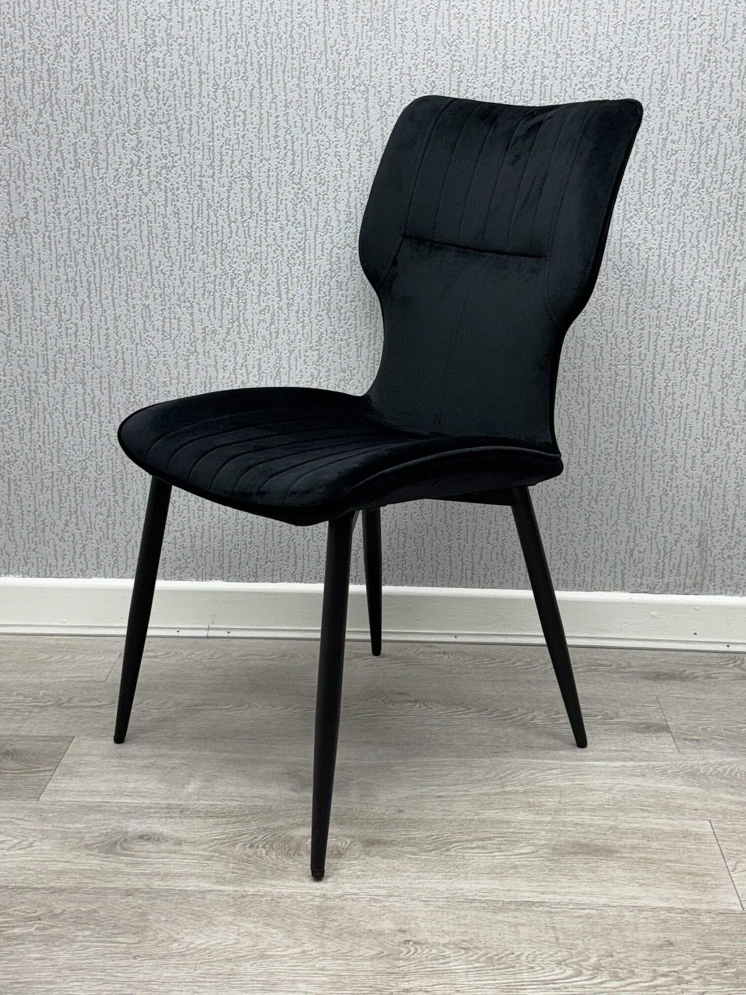 Windsor Black Velvet Chair - ASR Interiors