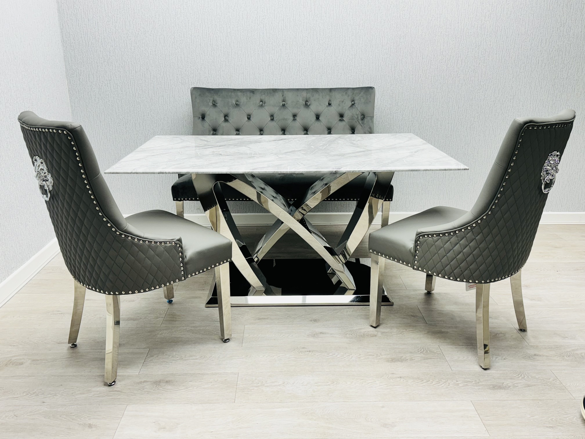 California Grey Marble160cm Dining Table - ASR Interiors
