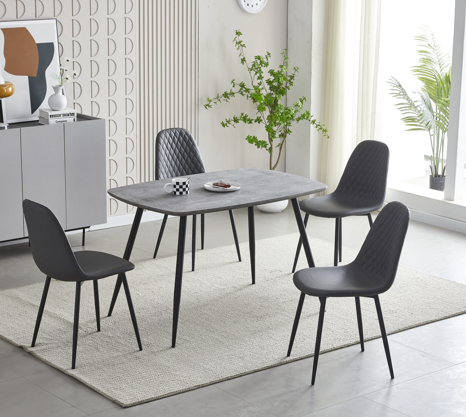Boston 120cm Table with 4 Chairs - ASR Interiors